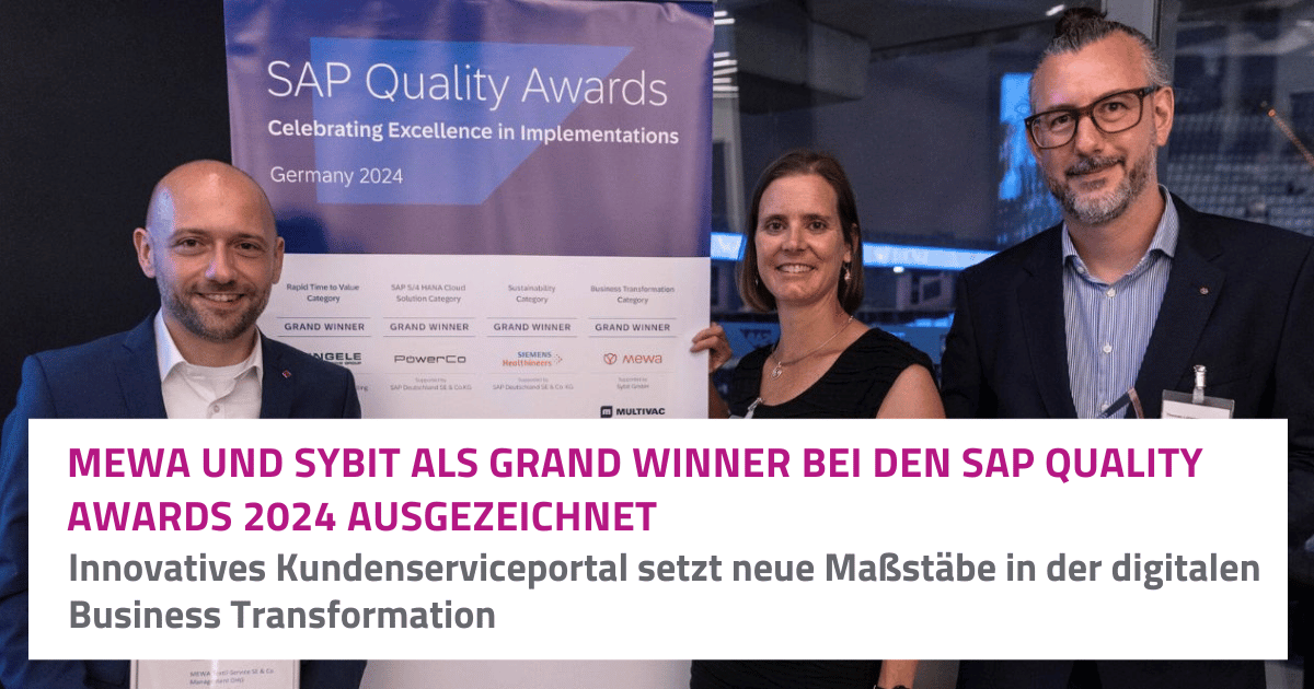 Mewa and Sybit Grand Winners SAP Quality Awards 2024: Sybit